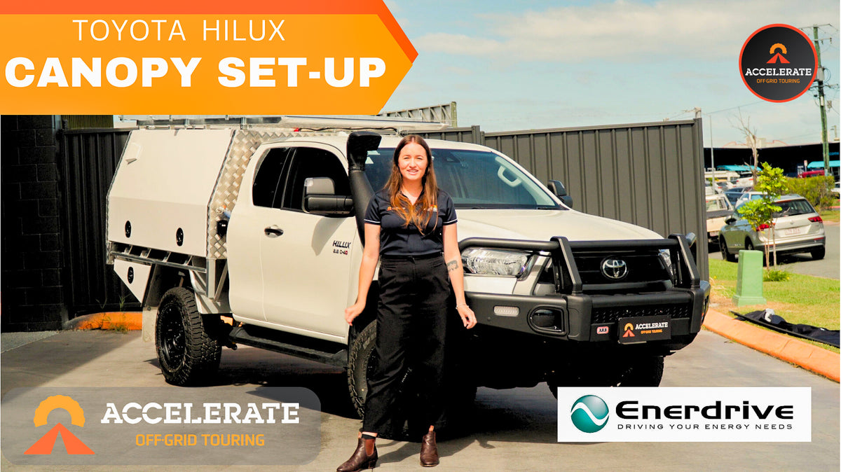 Toyota Hilux Canopy Setup for Off-Grid living with Enerdrive ...