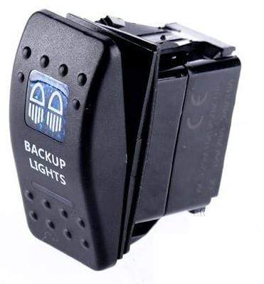 Rocker Switch Backup Lights On - Off - DPST Blue Illuminated ...